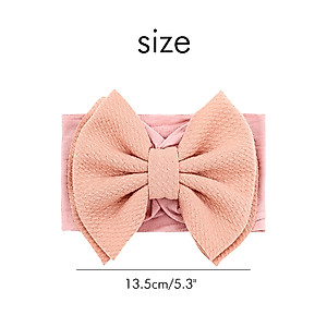 Dizila 12 Pack Elastic Big Bow Wide Nylon Headbands Hairbands Turban Headwraps Hair Accessories for Baby Girls Newborns Infants Toddlers Kids