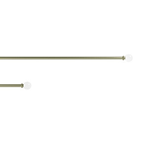Umbra Leona Modern 1 Curtain Rod, Includes 2 Matching Finials, Brackets & Hardware, 36 to 72-Inch, Brass
