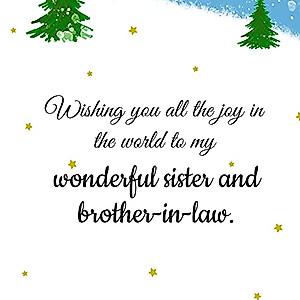 Christmas Card Sister and Brother In Law (Husband), Prime Greetings, Made in America, Eco-Friendly, Thick Card Stock with Premium Envelope 5in x 7.75in, Packaged in Protective Mailer