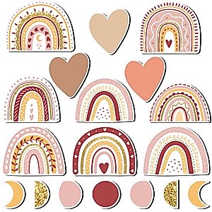 Flutesan 18 Pcs Boho Refrigerator Magnets Cute Rainbow Magnetic Stickers Locker Magnets for Girls Boho Party Supplies Boho Kitchen Magnetic Decorations Birthday Baby Shower Locker Accessories Girls
