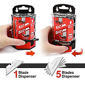 Goldblatt 100-Pack Utility Blades Premium Tempered SK2M Steel with Dispenser (G08283)