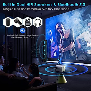 5G WiFi Projector Built in DVD Player with Bluetooth - OSQ Mini Portable DVD Projector 1080P Support, Outdoor Movie Projector with Carry Bag, Compatible with TV/HDMI/USB/iOS/Android