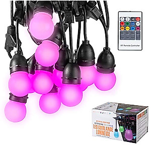 BECCALIGHTING Low Voltage Outdoor Color Changing String Lights with Remote RGB Dimmable Hanging LED Landscape Decoration Lighting Color Changing String Lights Backyard Garden 30ft 30 Feet