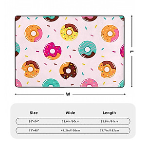 Pevtufa Donut Print Washable Rug 36"X24"Ultra-Thin Area Rugs for Living Room Non Slip Modern Carpet for Bedroom Dining Room Office Kitchen