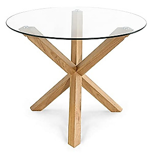 POLY & BARK Kennedy 37.4" Round Dining Table, Natural