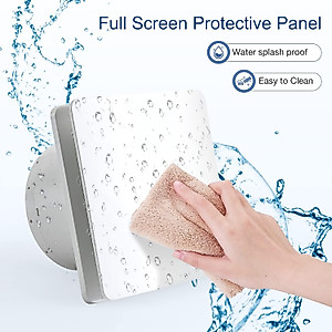 Fanspex 6” Bathroom Exhaust Fan With Front Panel, Bathroom Vent Fan for Window or Wall Mount, 1.0 Sones Quiet, 110 CFM, 17W Low Consumption, 5 Ft Long Cord with On/off Button