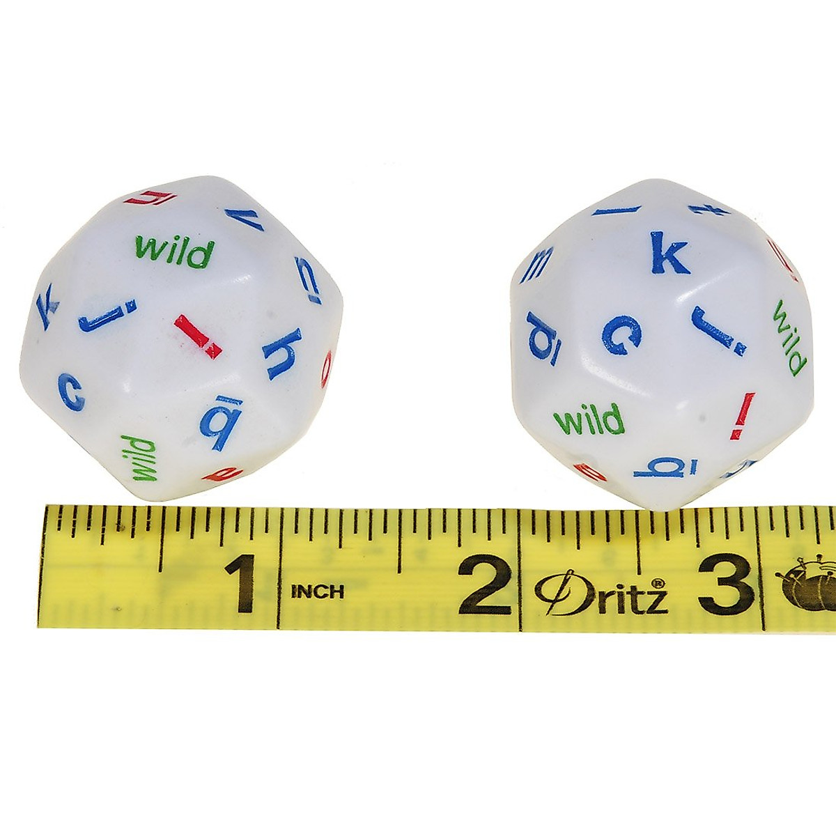 Deluxe Games and Puzzles Alphabet Dice, 30 Sided, Jumbo, Set of 12 Identical Dice, with Orange Mesh Drawstring Pouch, Bundled Item