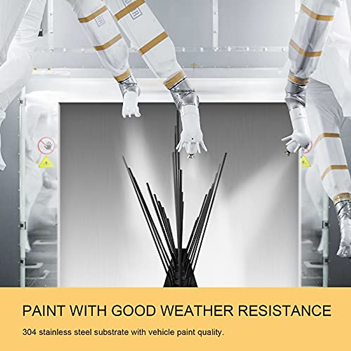 OFFO Black Bird Spikes Pre-Assembled for Pigeons Birds, Durable Bird Deterrent Spikes with Stainless Steel, Bird Repellent Spikes for Fence Roof Mailbox Window Matte Black Cover 10 Feet