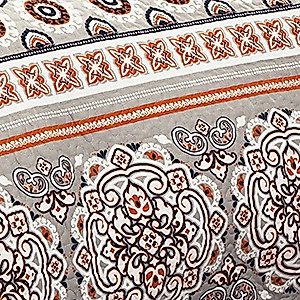 Lush Decor Nesco Quilt Striped Pattern Reversible 3 Piece Bedding Set, King, Navy and Coral