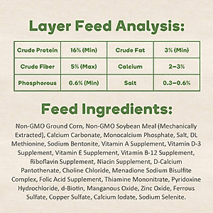 Prairie's Choice Non-GMO Backyard Chicken Feed - Layer Formula, 25lbs
