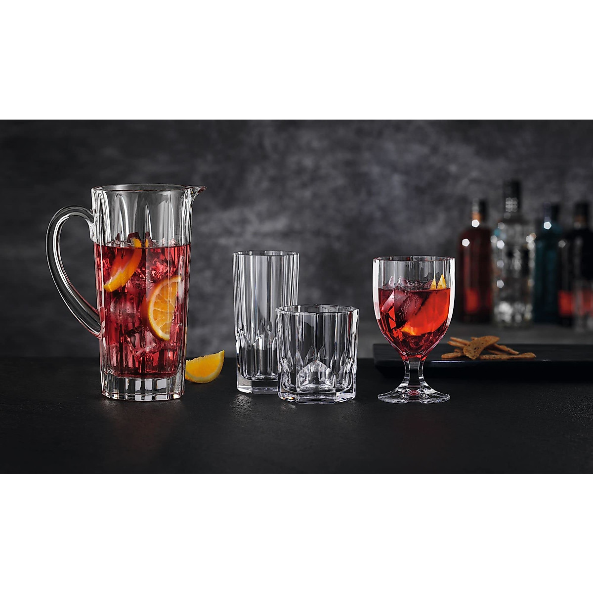 Nachtmann Aspen Collection Highball Glasses, Set of 4, Long Drink Glass, 11- ounce Tall Drinking Glassware, for Mix Drinks and Cocktails, Made of Crystal Glass, Clear, Dishwasher Safe
