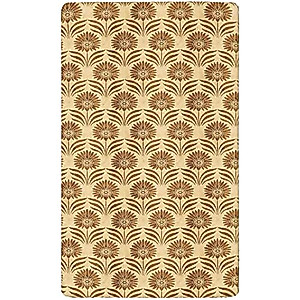 Retro Themed Fitted Mini Crib Sheets,Portable Mini Crib Sheets Soft and Breathable Bed Sheets-Baby Crib Sheets for Girl or Boy,24“ x38“,Caramel Beige