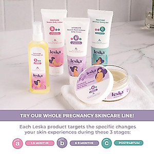 Leska Maternity Stretch Mark Belly Butter | STAGE B: HYDRATE Stretch Mark Defense Belly Butter (Pregnancy Months 6-9) | Part of a Complete 3 Part Pregnancy Skin Care System | New Mom Gifts (4.93oz)