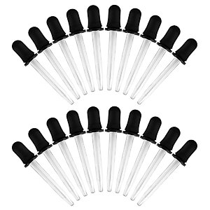 eBoot Plastic Transfer Pipettes Eye Droppers for Lab Science Art Essential Oil with Silicone Bulb, 20 Pack