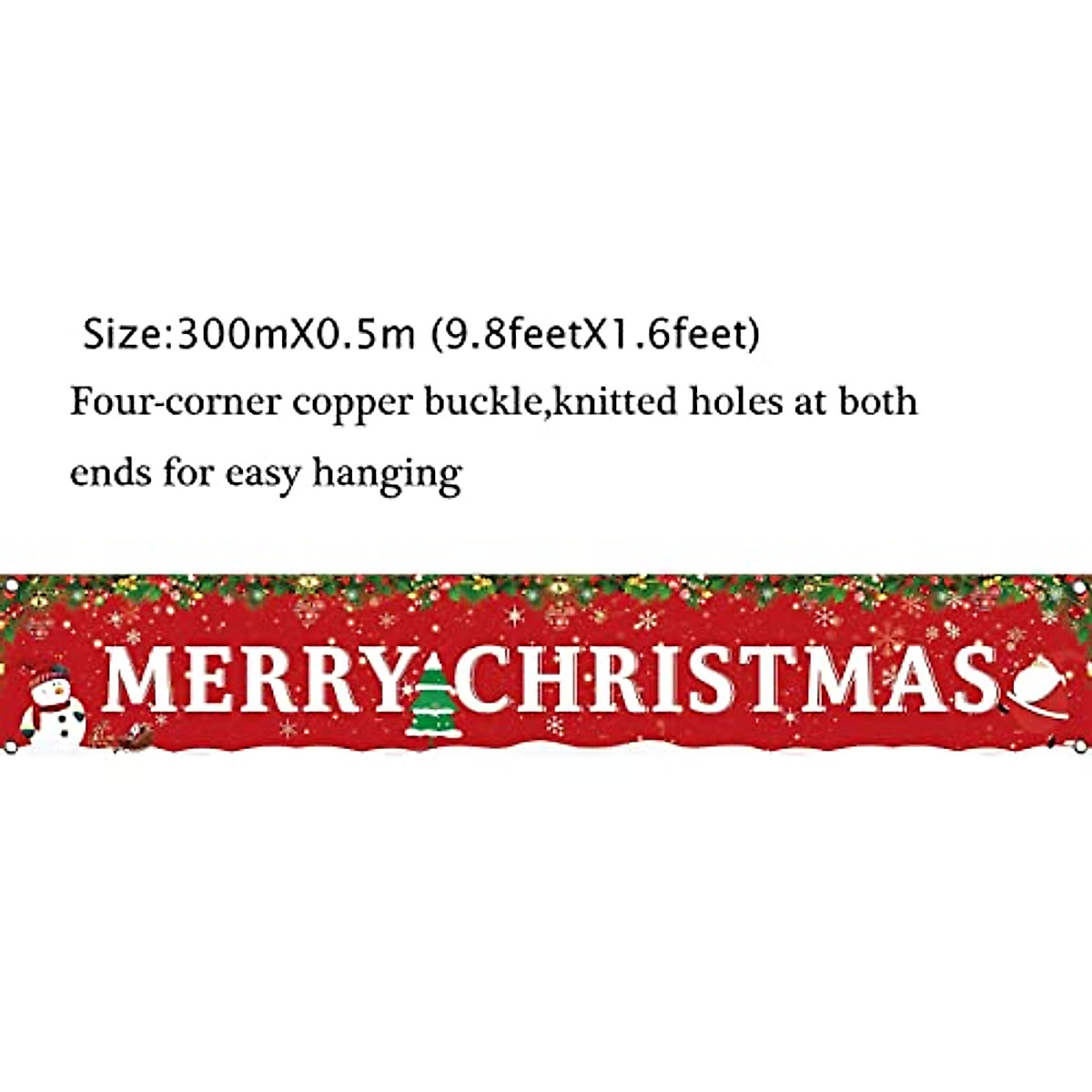 Large Merry Christmas Banner,Xmas Outdoor & Indoor Hanging Decor,Xmas Sign Huge Xmas Home Party Decoration (Christmas tree)