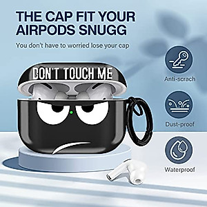 Youtec for Airpods Pro 2nd Generation Case 2022, Don't Touch Me for Airpods Pro 2 Cover with Keychain/Lanyard Soft Cute Shockproof Cover for Women Men Compatible Apple AirPod Pro 2, Black