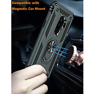 Galaxy S9+ Plus Case,(NOT for Small S9),Military Grade 16ft. Drop Tested Cover with Magnetic Ring Kickstand Compatible with Car Mount Holder,Protective Phone Case for Samsung Galaxy S9 Plus Pine Green