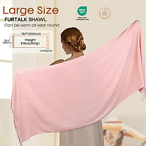 FURTALK Pashmina Shawls and Wraps for Evening Dress Women's Scarf Wedding Bride Bridesmaid Gifts Winter Scarves