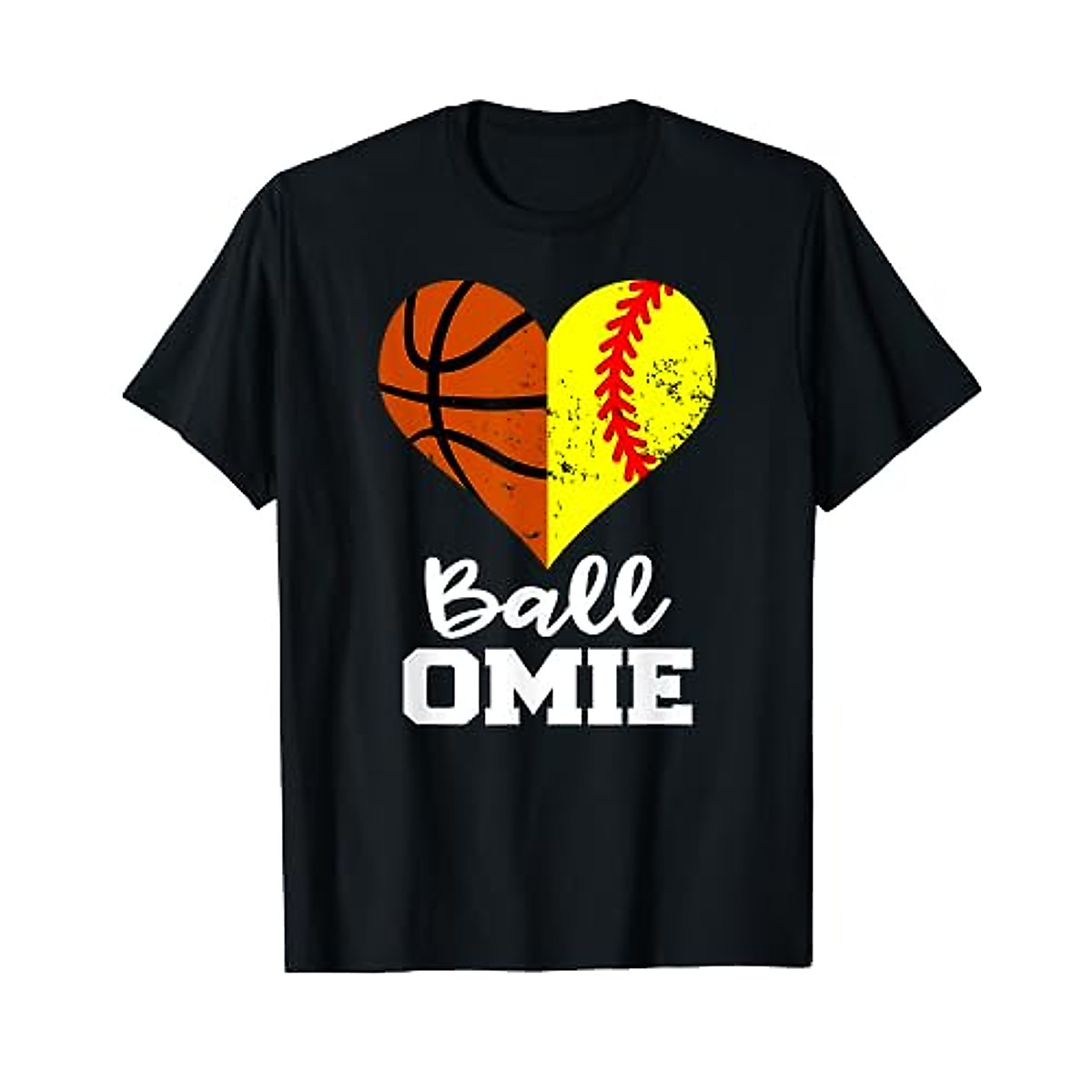 Ball Omie Heart Funny Softball Basketball Omie T-Shirt