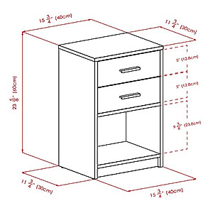 Winsome Wood Molina Accent Table, Ash Gray 15.75 in x 11.75 in x 23.62 in