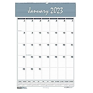House of Doolittle Bar Harbor Recycled Wirebound Monthly Wall Calendar, 8.5 x 11, White/Blue/Gray Sheets, 12-Month (Jan-Dec): 2023