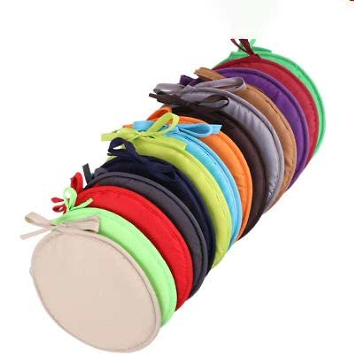 RAILONCH Indoor/Outdoor Chair Pads Round Seat Cushions Garden Patio Home Cushions - Diameter 38cm (2pcs,Dark Grey)