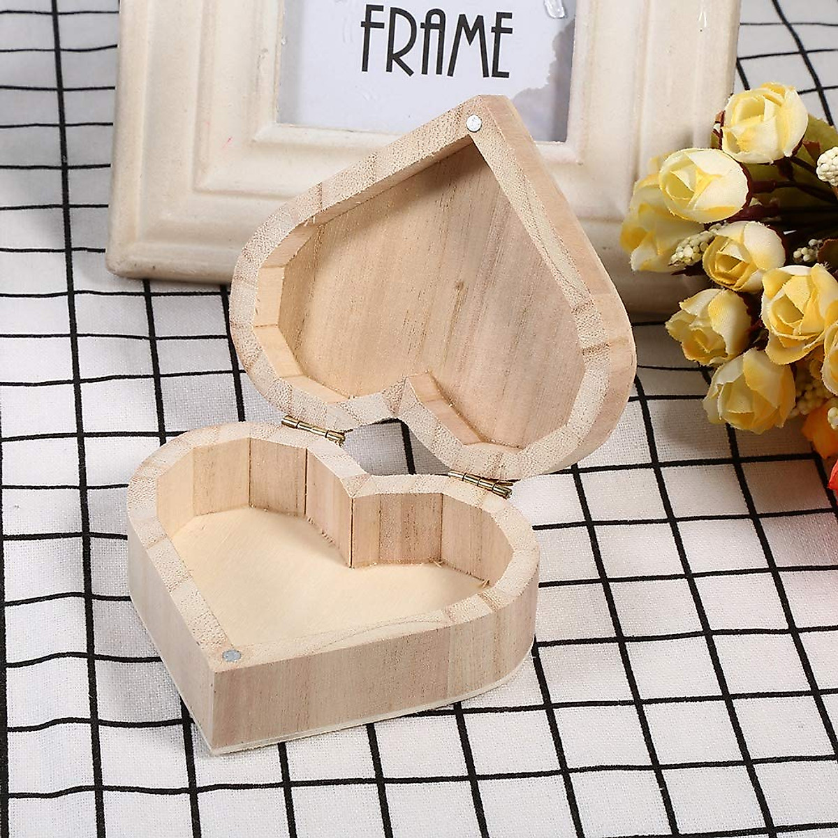 Heart-shaped Wooden Box, New Lovely Wooden Heart-shaped Jewelry Storage Box Packaging Carrying Case Craft Decoration Hot for Packaging Jewelry, Small Gifts