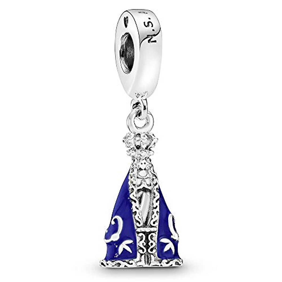 Pandora Nossa Senhora Aparecida Dangle Charm - Compatible Moments Bracelets - Jewelry for Women - Gift for Women in Your Life - Made with Sterling Silver & Enamel