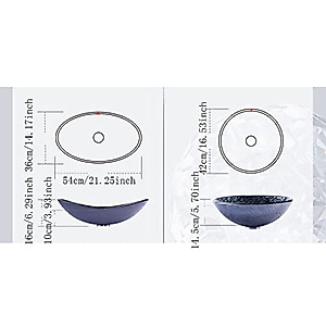 Bathroom Sink Modern Simple Vessel Sink Tempered Glass Wash Basin Hotel Art Counter Sink Bathroom Stylish Wash Basin Vessel Sink (Color : A, Size : Sink only)