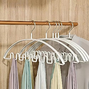 2THESTARS 14-Pack Clothes Hangers, Multi-Functional Non-Slip Plastic Dip Hangers, Hangers Space Saving, Space Saving Solution for Tidy Closet Storage (Seven Colors)