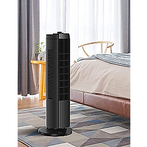 Mainstay 28” Black Tower Fan Model FZ10-19MB for Space Saving Slim Design Saves Energy (Renewed) (Black)