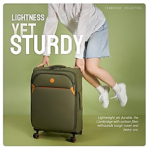 Verage Cambridge Lightweight Carry On Luggage,Softside Expandable Suitcase with Spinner Wheel (20-Inch, Green)