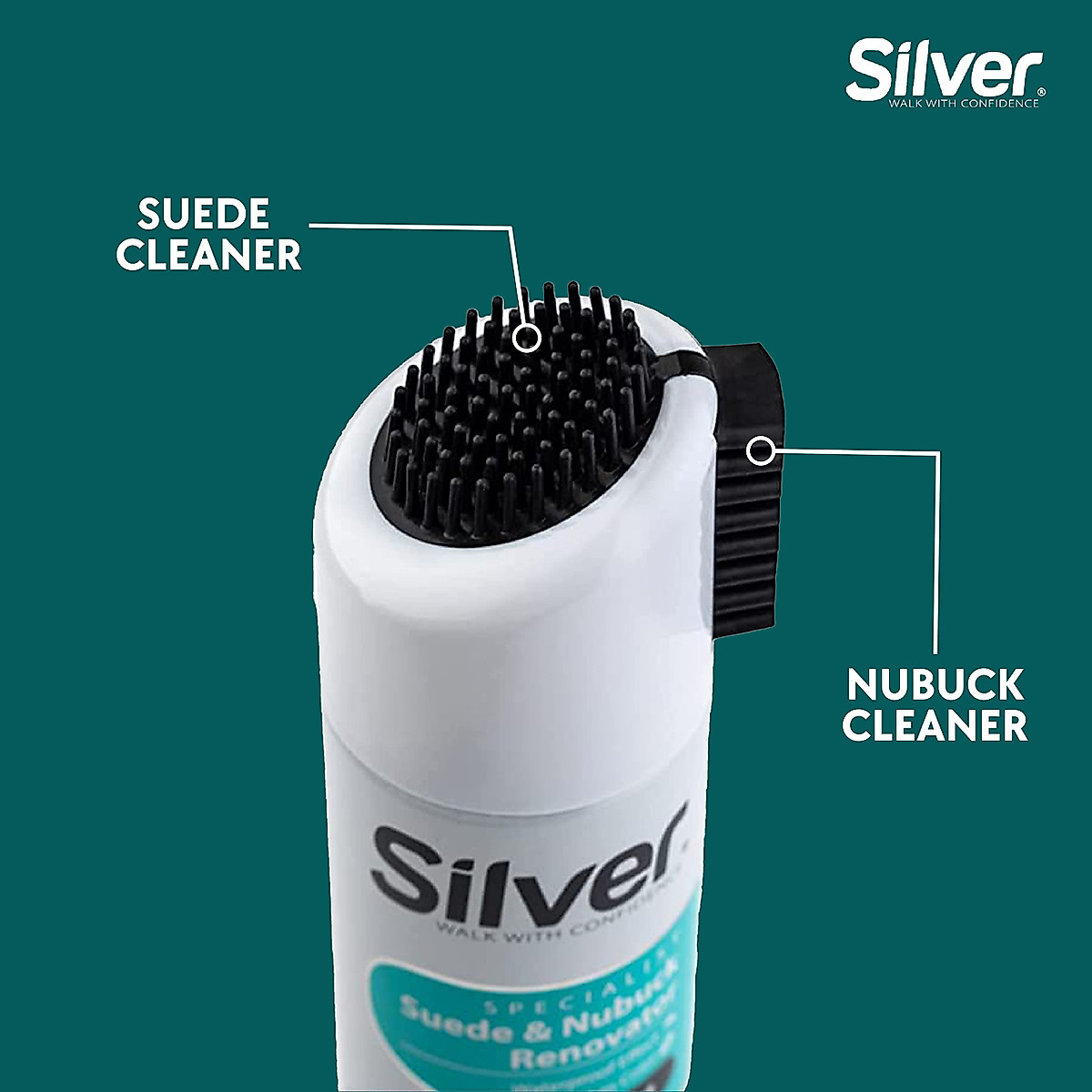 Silver Suede and Nubuck Color Dye Spray - Waterproof, Restores Faded Colors, Easy to Use 8.5oz (Black)