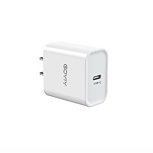 GOYIY 20W USB C Wall Charger, Fast Phone Charger Block,PD Power Adapter Compatible with iPhone, iPad Pro/Mini, MageSafe Charger, Google Pixel -White