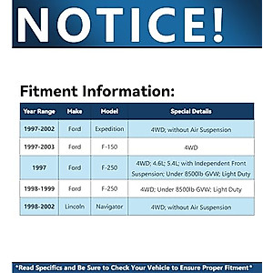 Detroit Axle - 4WD Front End 14pc Suspension Kit for Ford F-150 F-250 Expedition Navigator, 2 Upper Control Arms 2 Lower Ball Joints 2 Sway Bars 4 Tie Rods 2 Sleeves 1 Pitman 1 Idler Arm Replacement