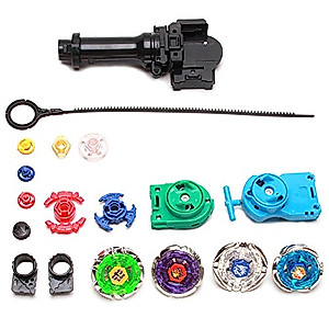 Poveyan Bey Battle Blade Metal Fusion Starter Set with 4D Launcher Grip Burst Battle Set Packed.