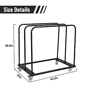 Steel Panel Truck, 1500 LBS Panel Dolly Cart with 5" Swivel Casters and 45" x 29" Deck, Heavy-Duty Drywall Sheet Cart, Handling Wall Panel, Sheetrock, Lumber for Garage, Home, Warehouse