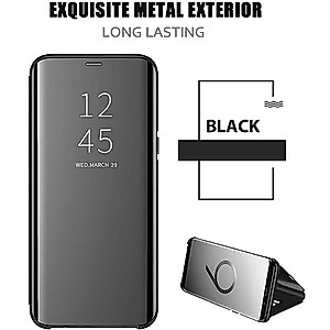 for Samsung Galaxy Note 10 Plus Case Clear View Makeup Mirror Flip Cover, Galaxy Note 10 Plus Phone Case with Kickstand Shockproof Protective Cover Galaxy Note 10 Plus Shell (Silver)