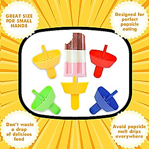 4pcs Drip Free Popsicle Holder - Popsicle Holders for Kids Mess Free Frozen Treats Holder with Straw
