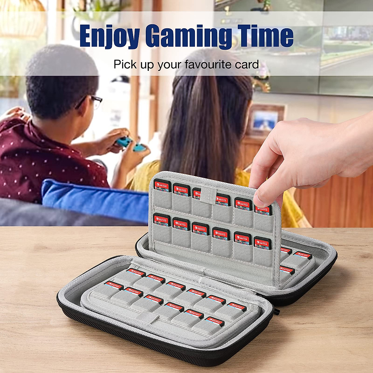 MoKo 128 Switch Game Holders Storage Case for 96 Nintendo Switch/OELD Games or PS Vita Game and 32 Nintendo 3DS 2DS DS Game Cartridges, Switch Game Card Storage Case Cartridge Holder, Black