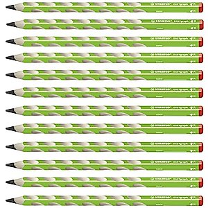 STABILO Handwriting Pencil EASYgraph - Right-Handed - Green - Pack of 12 - HB
