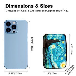 Kaabao Credit Card Holder for Men, Women's Small RFID Blocking Wallet Business Metal Slim Mini Aluminum Hard Case Gift (Vincent van Gogh The Starry Night)