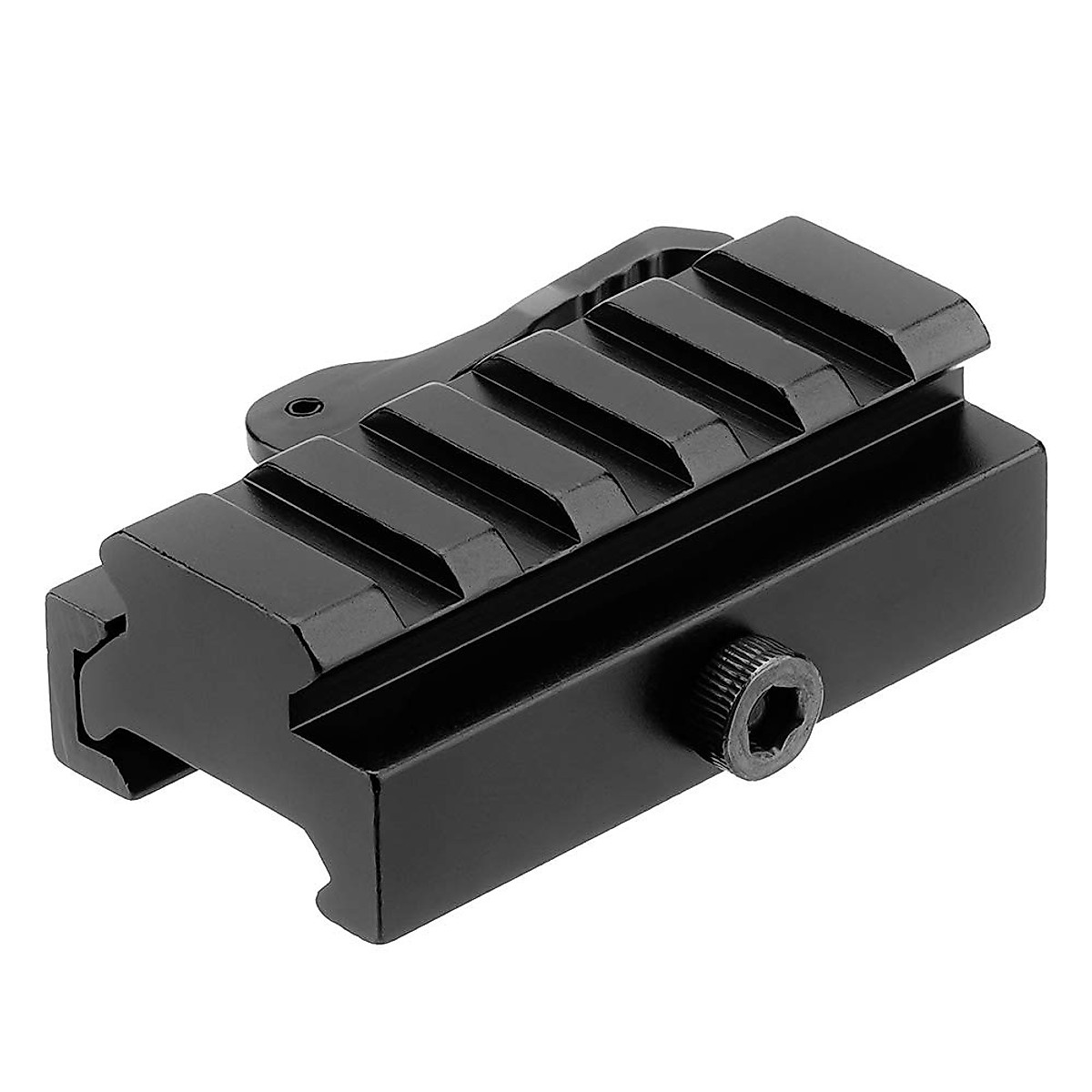 LONSEL Picatinny Riser Mount, Low Profile Rail Riser Mounts Adaptor with QD Lever Lock Quick Release & 5 Slots Picatinny Rails for Scope Rings Optics Sights, 1/2" H x 2.5''L (1 Pack)