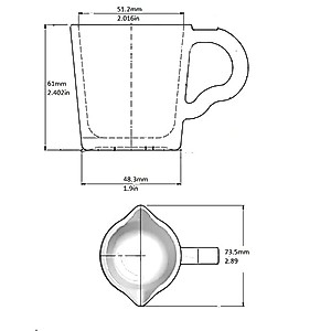 Rattleware Espresso Shot Glass Pitcher – Double Spouted Genuine Barista Measuring Cup with Graduations in Ml & Oz – High-Volume, Commercial-Grade for Swift Espresso Pouring & Precision (3 Oz, 2-Pc)