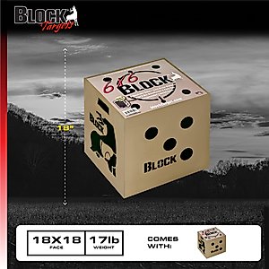 Field Logic Block 6-Sided Arrow Archery Target with Polyfusion Technology, Black, 18 x 18 x 16 (B56700)
