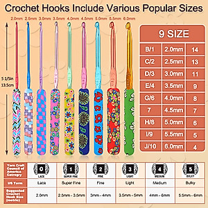Coopay Warm Crochet Hooks for Grandmother, Art Aluminum Soft Grip Crochet Needles for Crocheting, Knitting Hook for Crochet Yarn Craft - Premium Knitting & Crochet Supplies