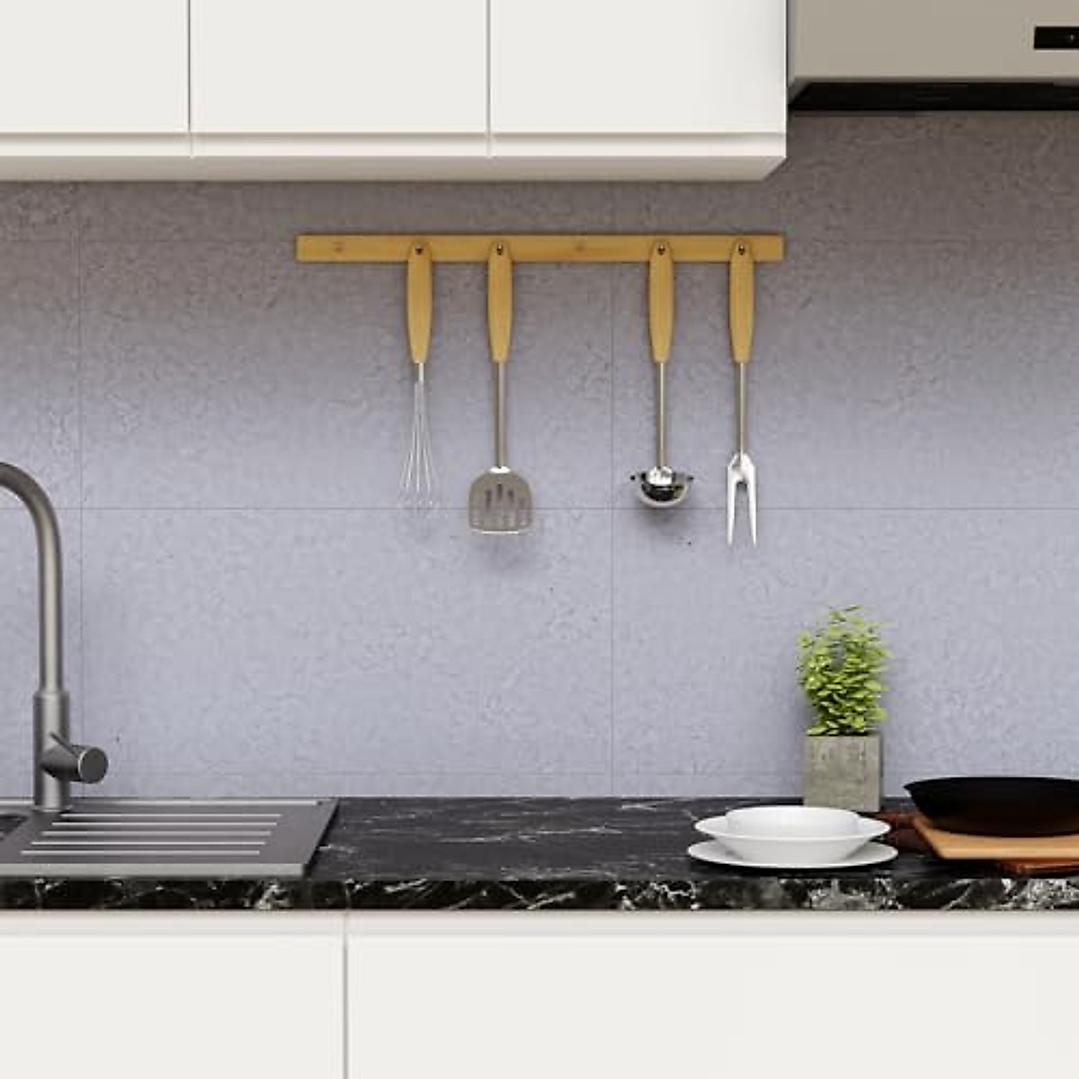 Stickyart 15-Piece Grey Peel and Stick Marble Vinyl Floor Tile for Bedroom Bathroom Waterproof 12"x24" Self Adhesive Marble Floor Tile Stickers Peel and Stick Flooring for Kitchen Laundry Removable