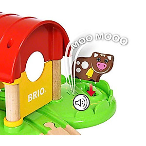 BRIO World - 33826 My First Farm | 12 Piece Wooden Toy Train Set for Kids | Interactive Learning Experience | FSC-Certified Wood | Suitable for Ages 18 Months and Up