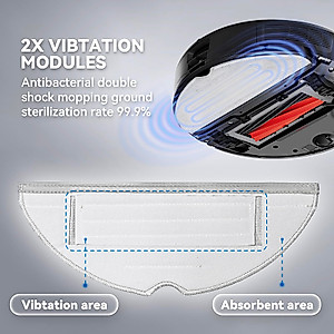 Generic Microfiber Vacuum Mop Cloth Pads for Roborock S8+, S8, S7, S7+, S7 MaxV, S7 MaxV Plus, S7 MaxV Ultra - Reusable and Washable Mop Pad Replacement Accessories (8 Pcs), Gray