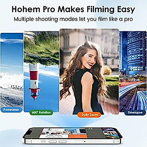 Gimbal Stabilizer for Smartphone, 3-Axis Phone stabilizer with Tripod, Foldable Phone Gimbal for Android and iPhone 14 PRO MAX, Stabilizer for Video Recording with 600° Auto Rotation - hohem iSteady X